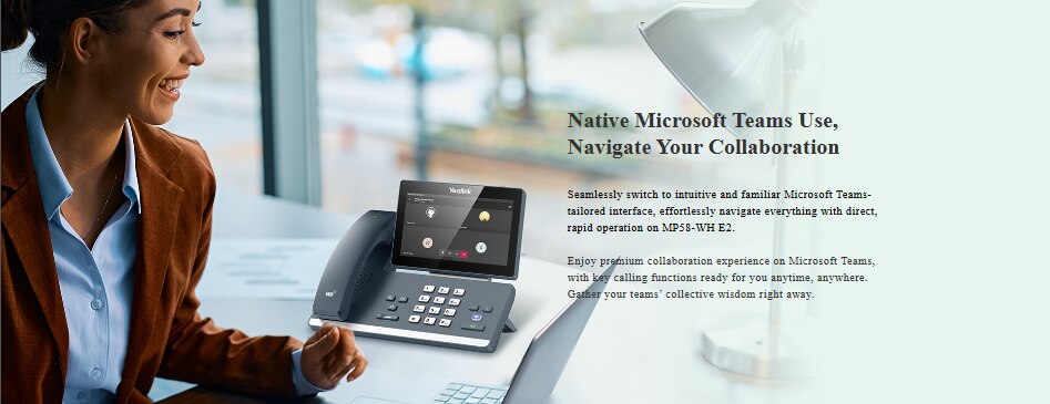 Yealink MP58-WH E2 Wireless Handset Microsoft Teams Edition - PoE